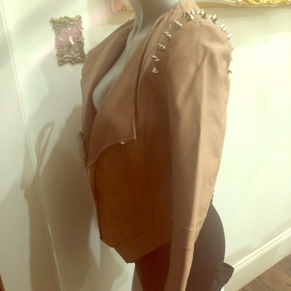 Jackets & Coats | Pale Pink Spiked Jacket | Poshmark